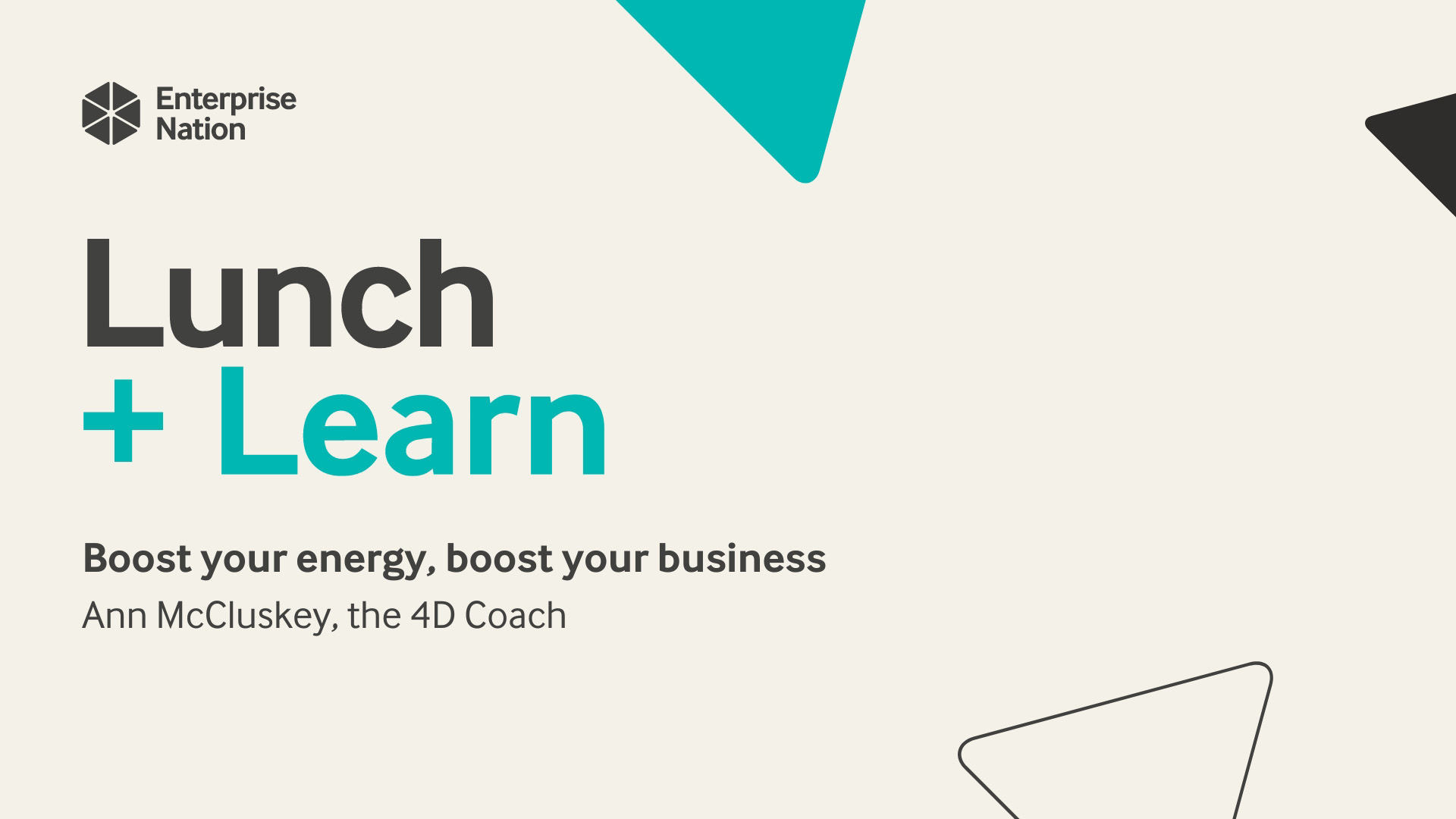 Lunch and Learn: Boost your energy, boost your business | Enterprise Nation
