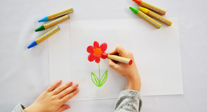 Giant Octagonal Crayon Transfer Art