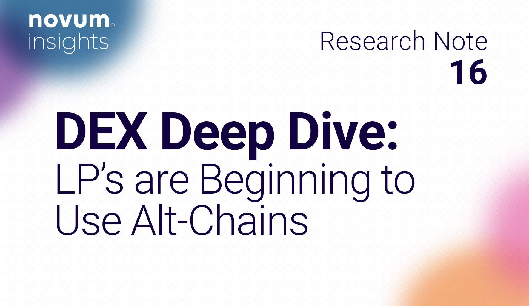 DEX Deep Dive: LPs are Beginning to Use Alt-Chains