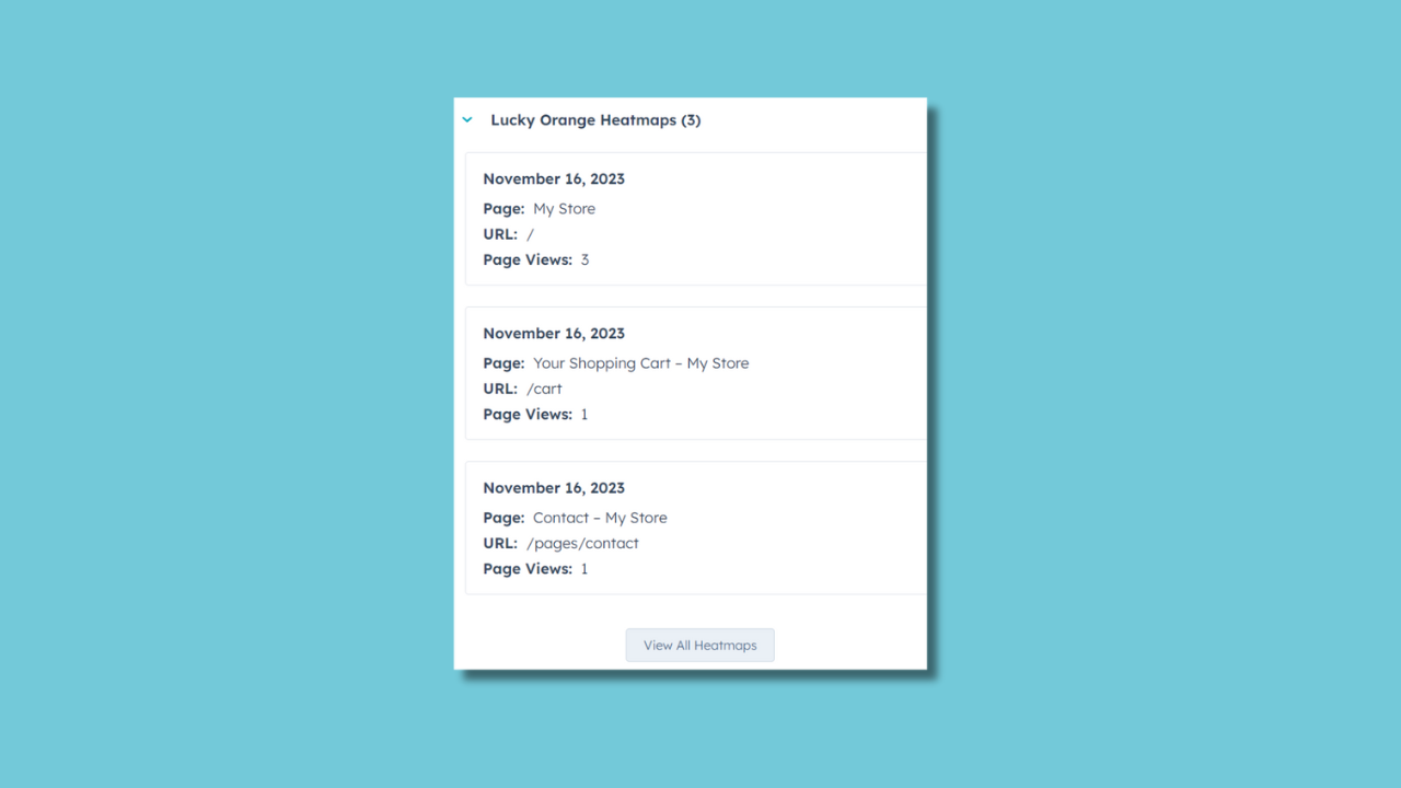 Use new CRM Cards to study visitor behavior inside HubSpot