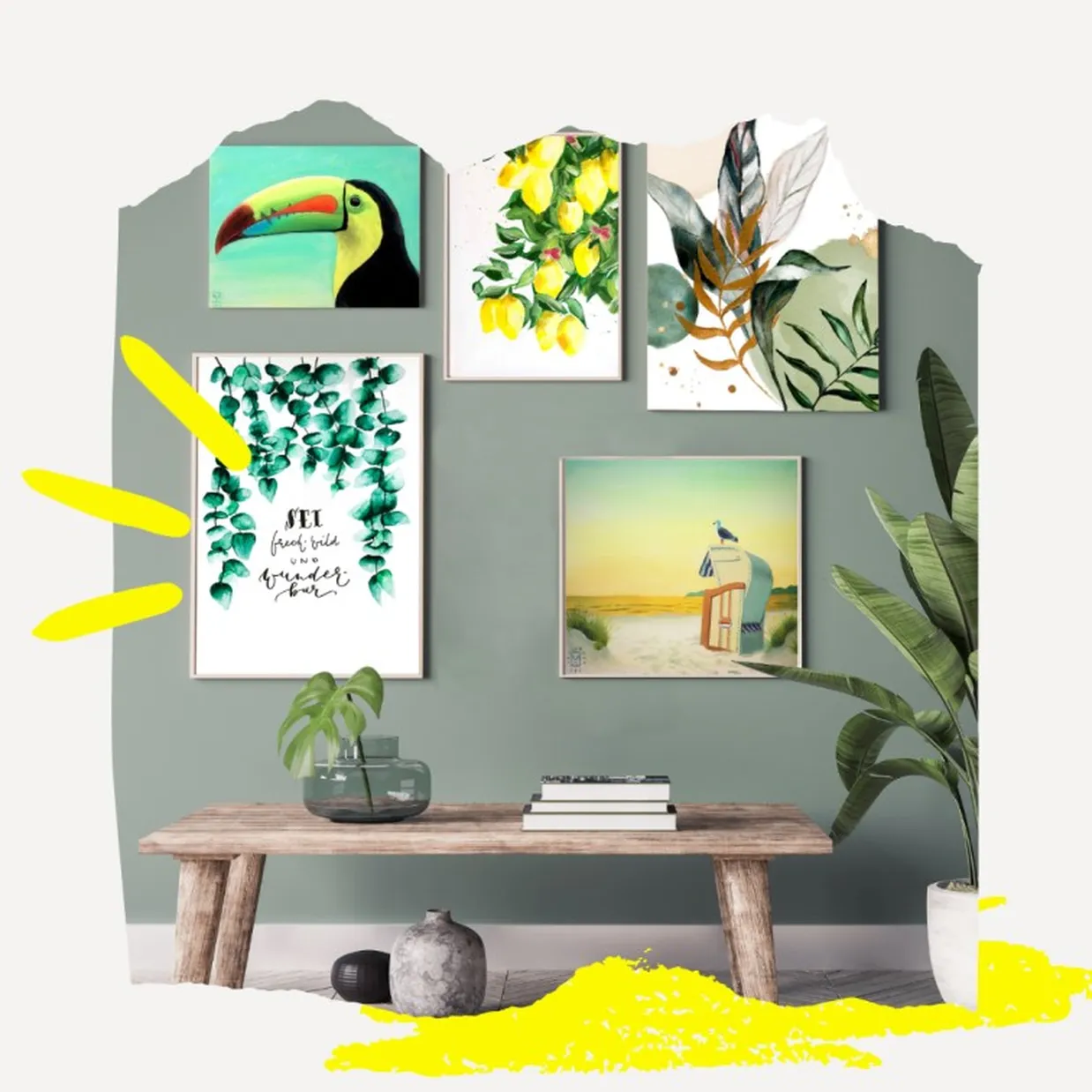 Grüne Farben Mischen - ArtNight