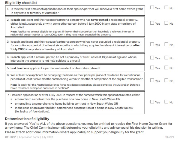 $10,000 First Home Owner Grant NSW 2024