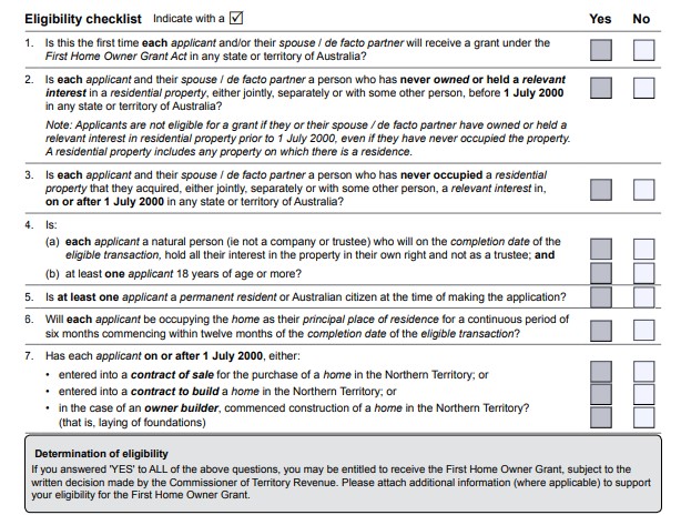 $10,000 First Home Owner Grant NT 2024