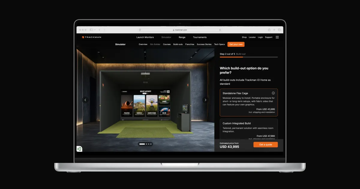Design your own indoor golf space with Trackman Sim Builder