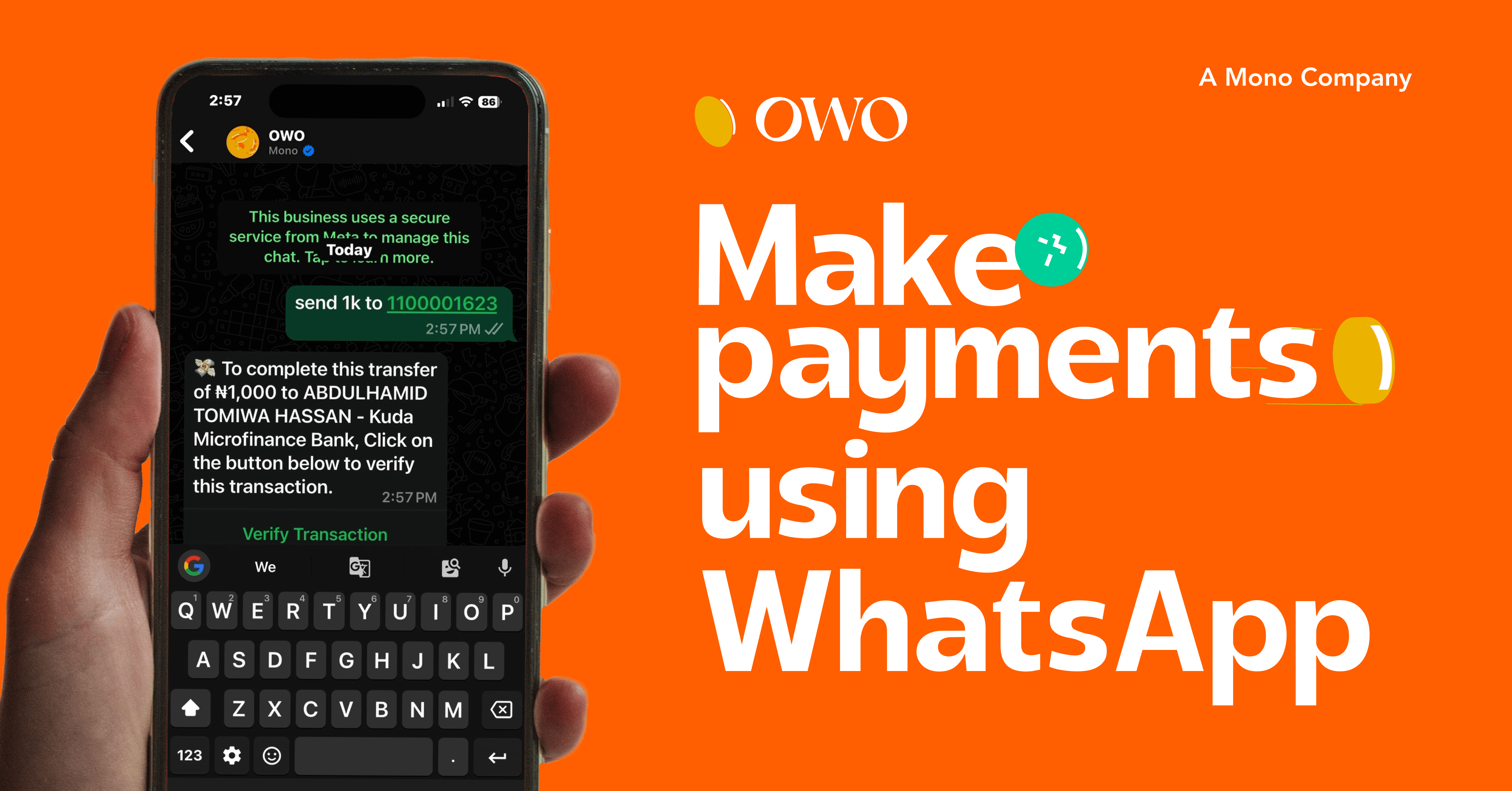 OWO - Send money with WhatsApp