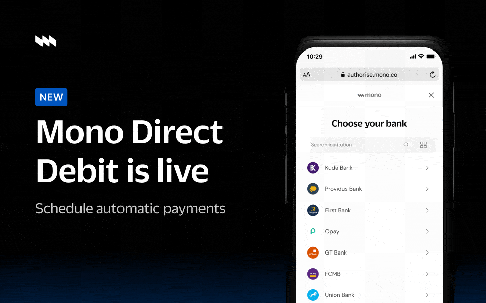 Mono Direct Debit is live!