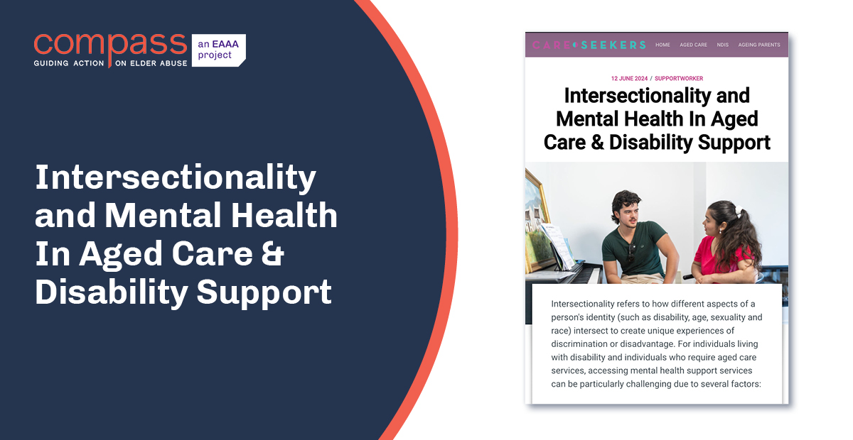 Intersectionality and mental health in aged care & disability support ...