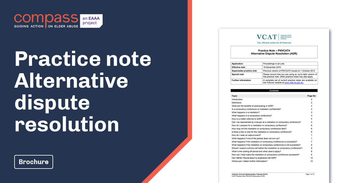 Practice note: Alternative dispute resolution - Compass