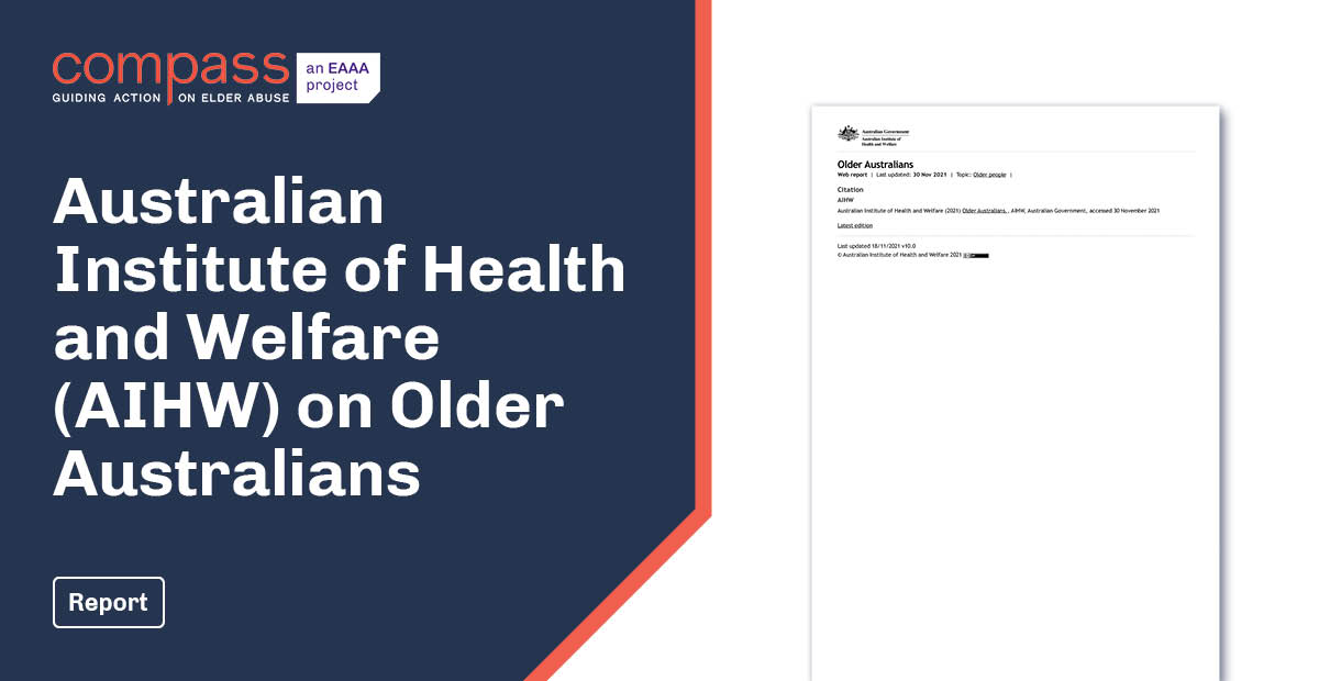 Australian Institute of Health and Welfare (AIHW) on Older Australians ...