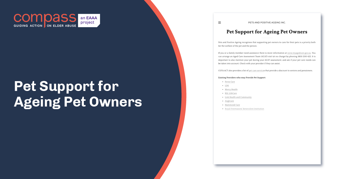 Support for Ageing Pet Owners - Compass