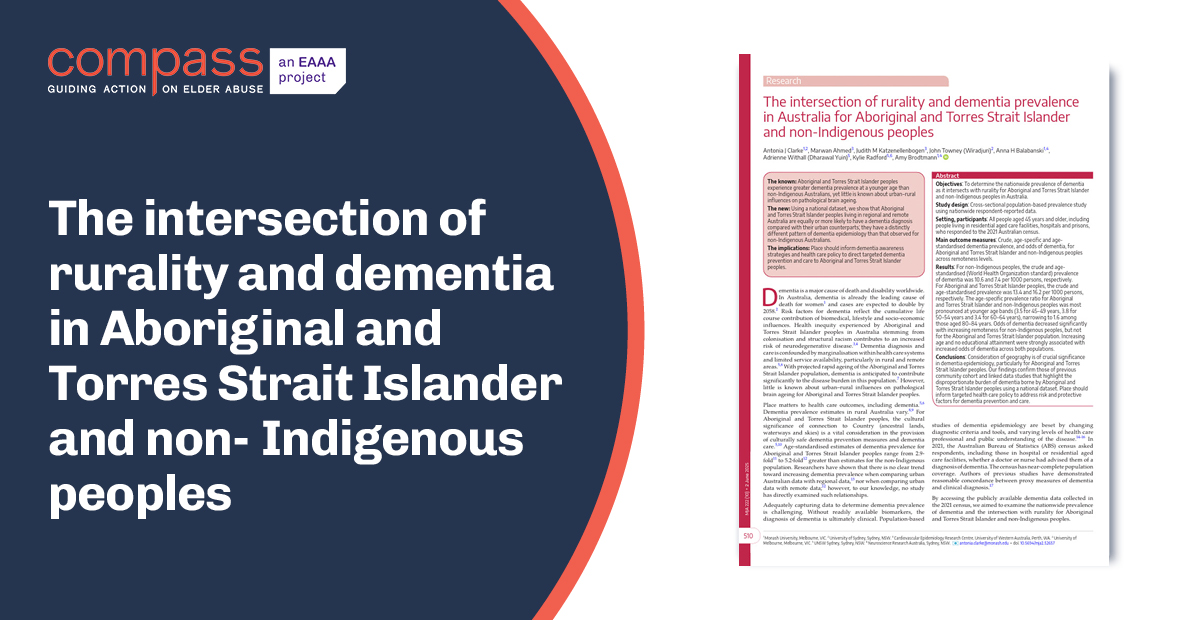 The intersection of rurality and dementia prevalence in Australia for ...