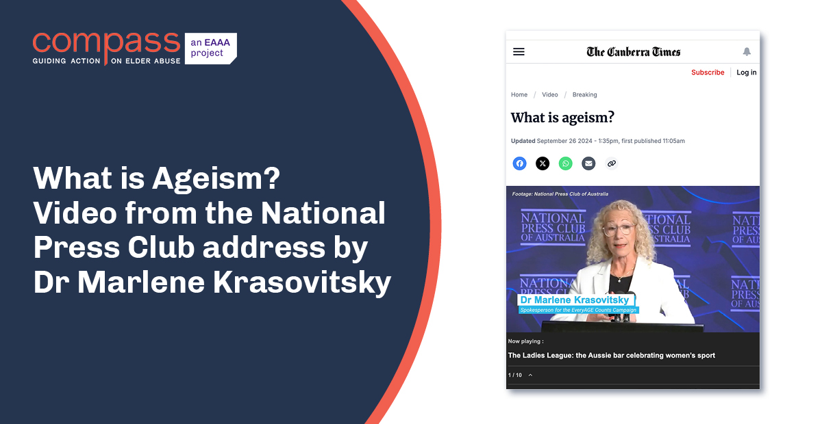What is Ageism? Video from the National Press Club address by Dr Marlene Krasovitsky - Compass