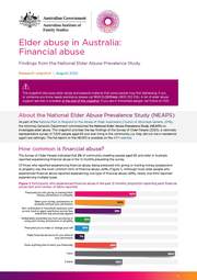 Elder Abuse in Australia: Financial Abuse. Snapshot report. – Compass