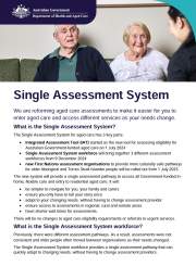 Single Assessment Fact sheet for older people – Compass