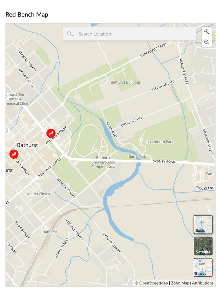 Red Bench Project interactive map - Compass