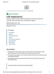 Latest life expectancy statistics – Compass