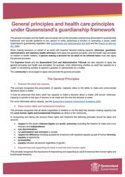 General principles and health care principles under Queensland’s ...