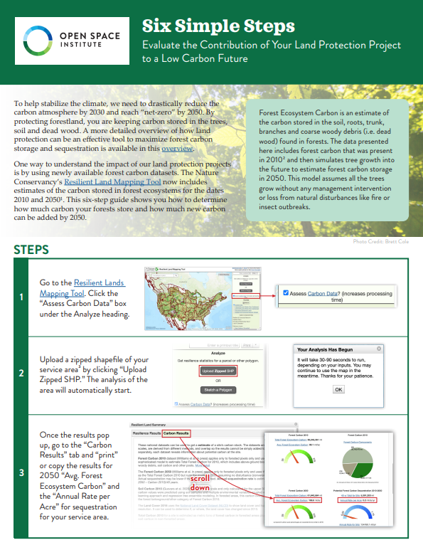 Evaluate the Contribution of Your Land Protection Project to a Low ...