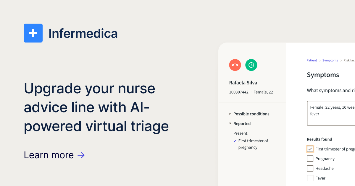 Virtual triage for nurse triage call centers