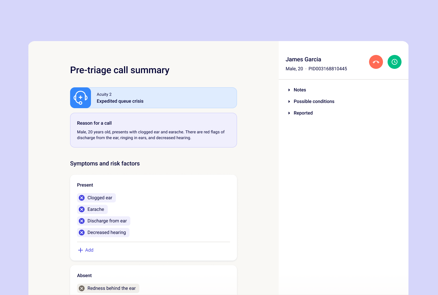 When AI picks up: pre-triage voice agent for call centers