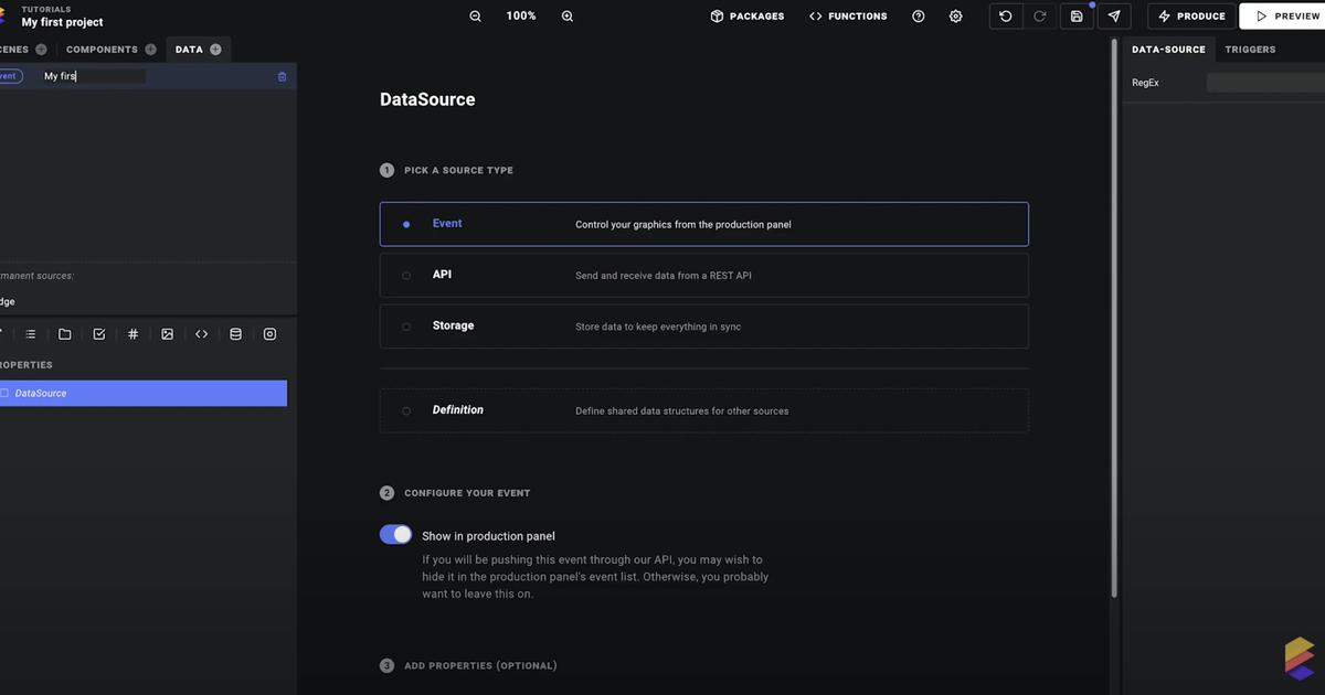 Ease Live · Ease Live Tutorials 4, Studio - Events & Basic data