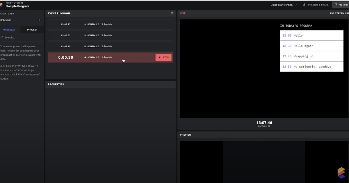 Ease Live · Ease Live Tutorials 5, Studio - Advanced design: Grid Layers