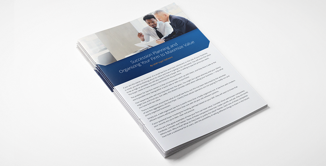 Succession Planning and Organizing Your Firm | LEAP US Resources
