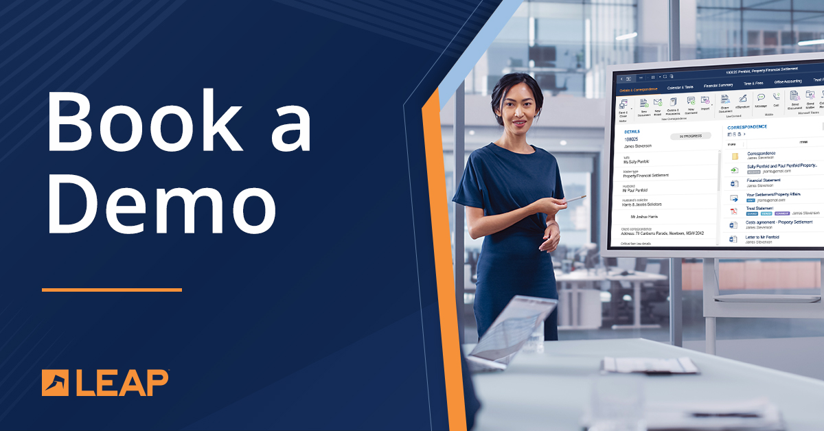 Thank you for requesting a demonstration | LEAP Legal Software