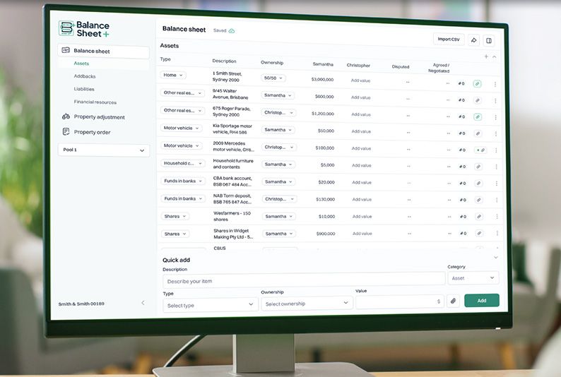 Balance Sheet + | LEAP Legal Software