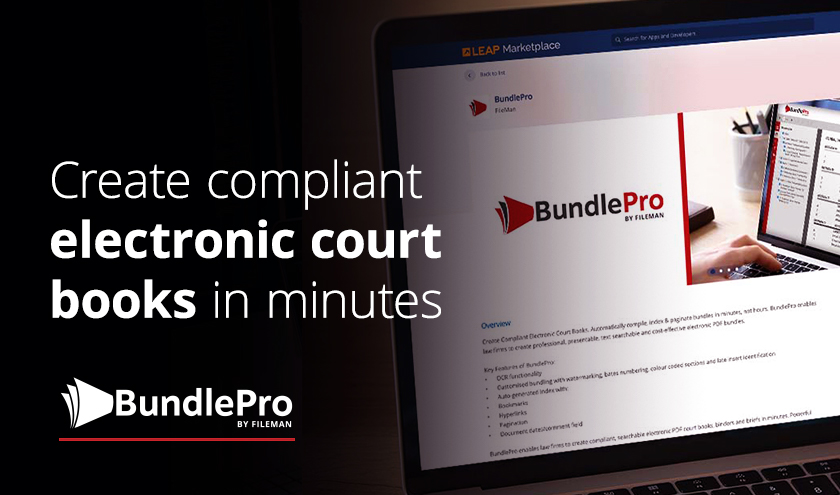Create compliant electronic court books in minutes | LEAP Legal Software