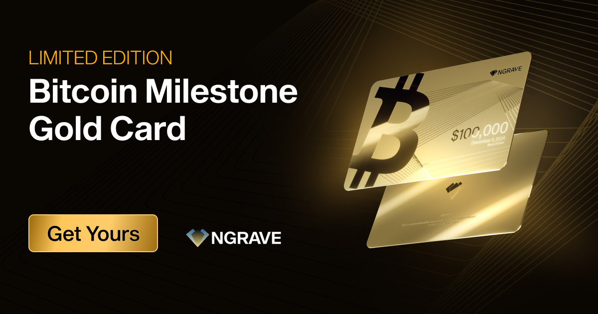 Bitcoin Milestone Gold Card | NGRAVE
