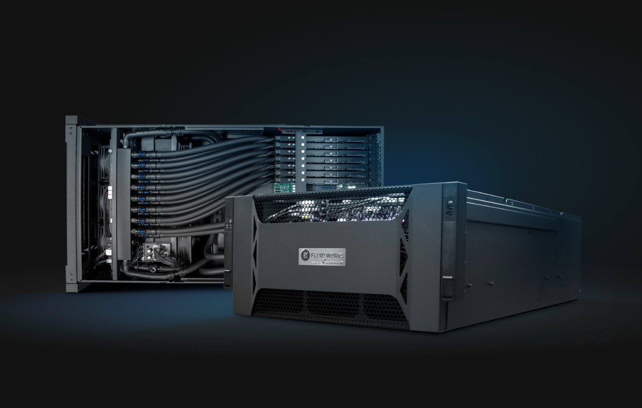 EK Fluid Works Liquid Cooled Rackmount Workstation