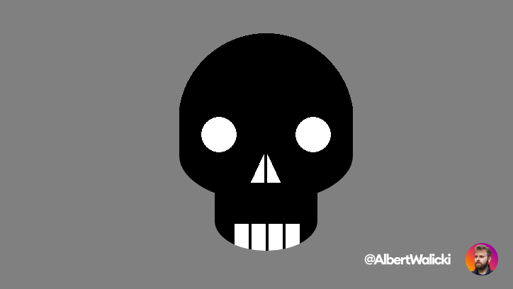 Single-div Skull Illustration