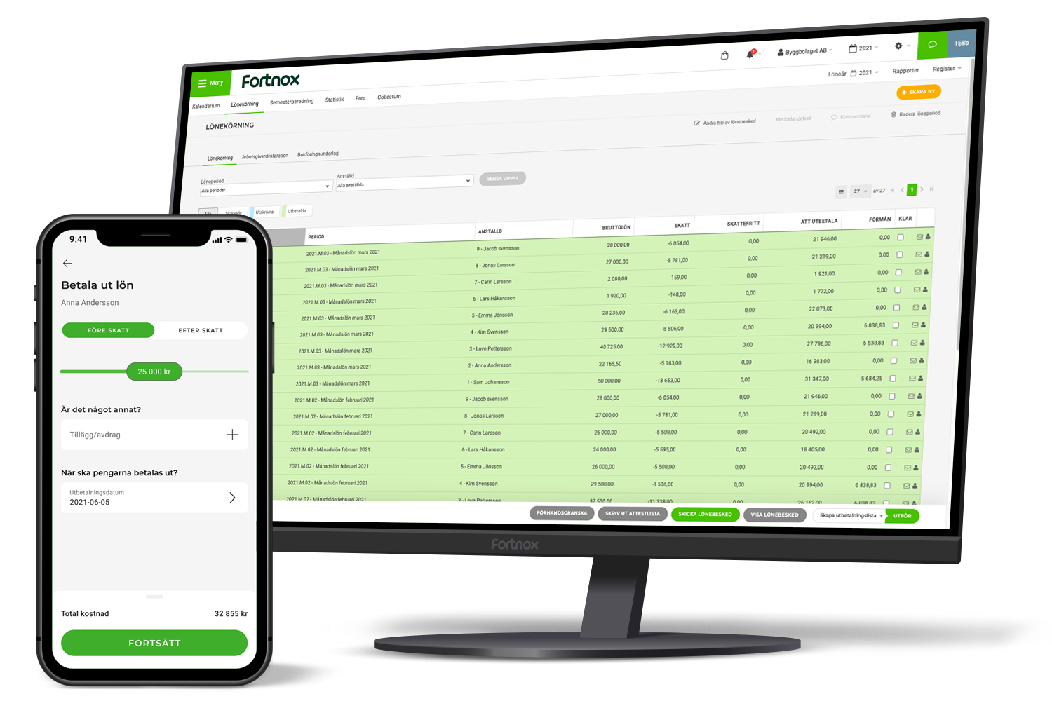 Löneprogram online – få bokföring med automatik! | Fortnox