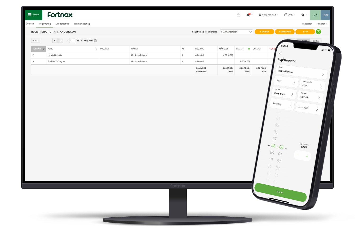 Tidregistrering hos Fortnox - enkelt och snabbt
