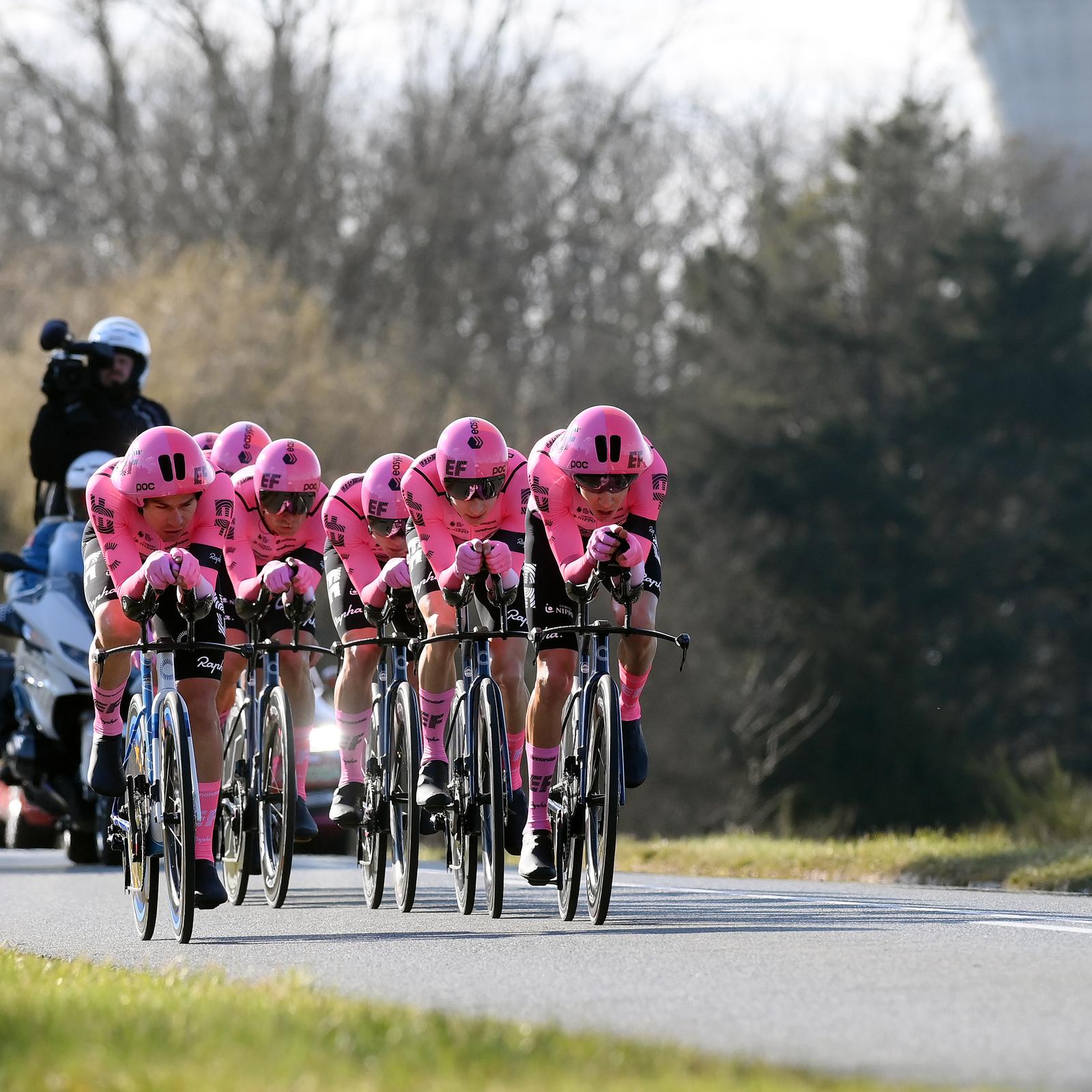 Magnus Cort in yellow after Paris-Nice TTT | EF Pro Cycling