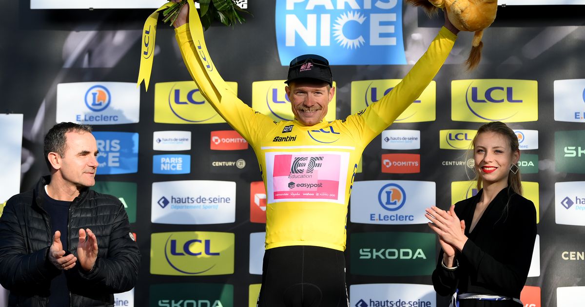 Magnus Cort in yellow after Paris-Nice TTT | EF Pro Cycling