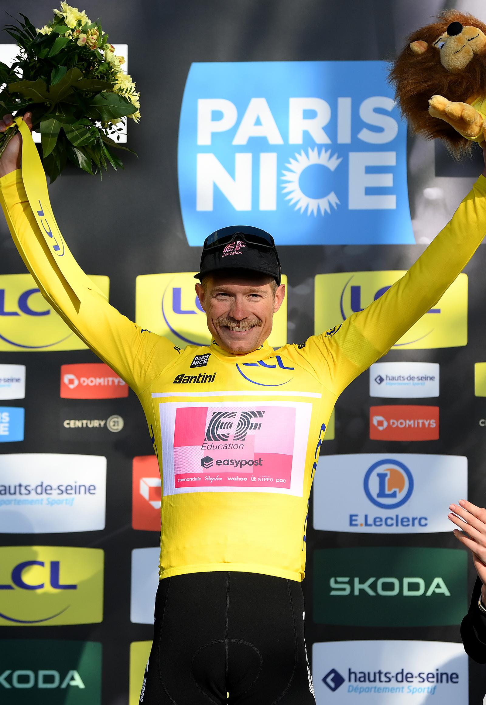 Magnus Cort in yellow after Paris-Nice TTT | EF Pro Cycling