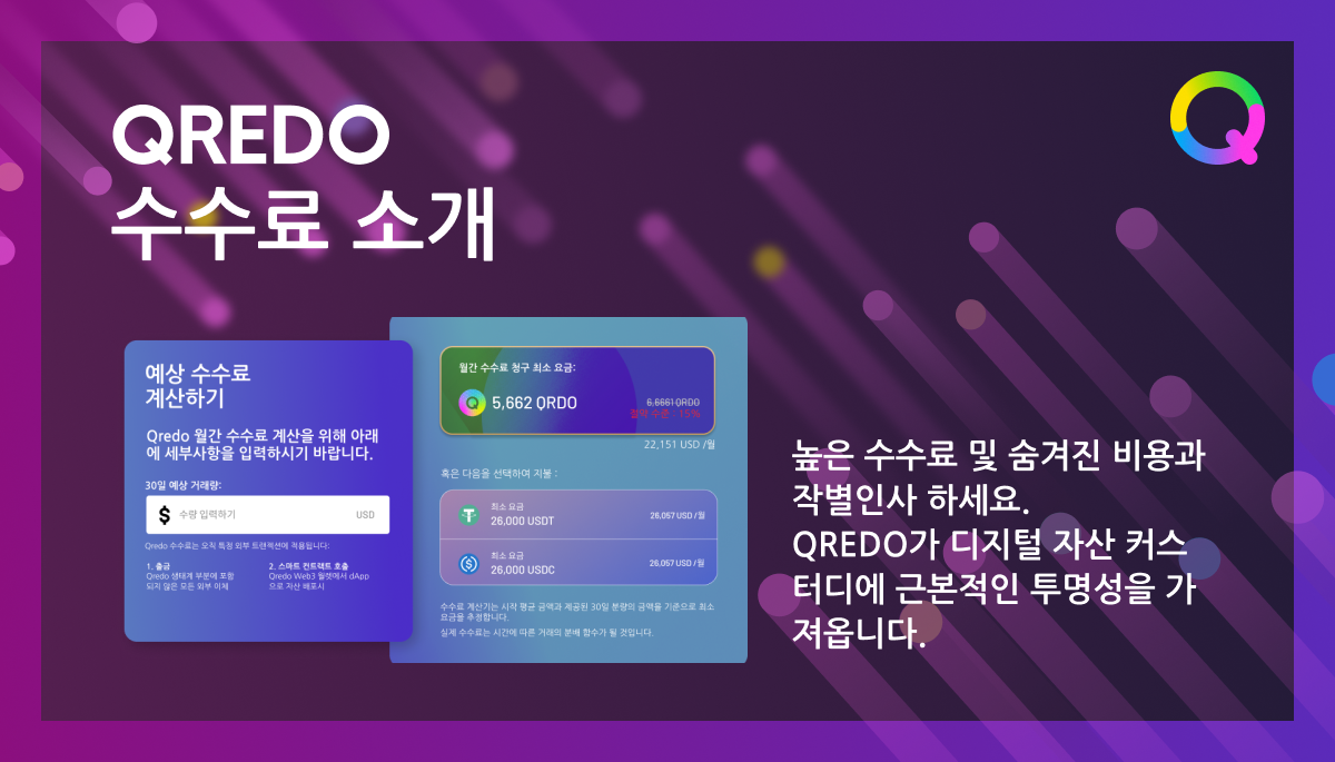 Qredo 수수료 소개