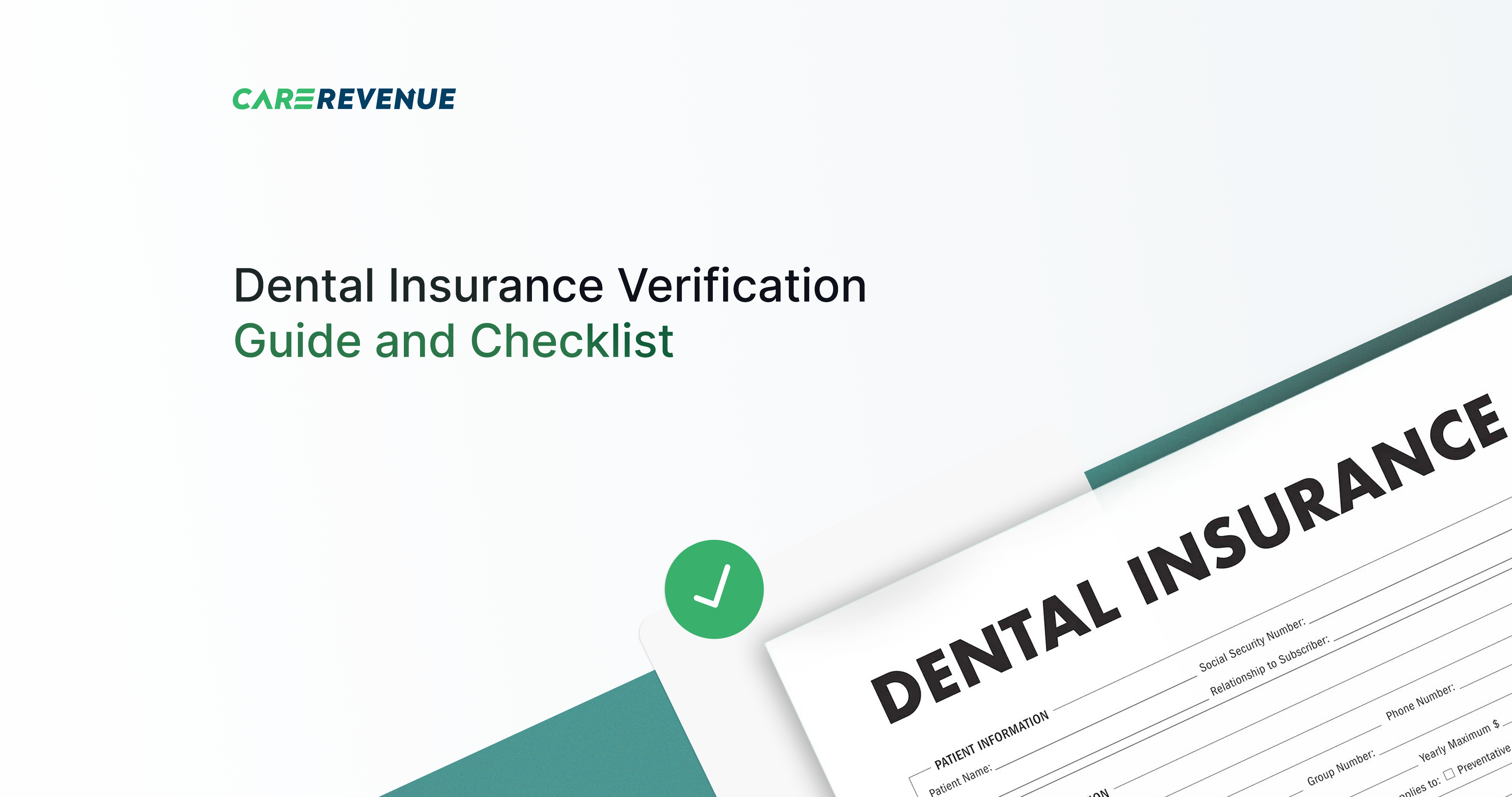 Dental Insurance Verification Guide & Checklist