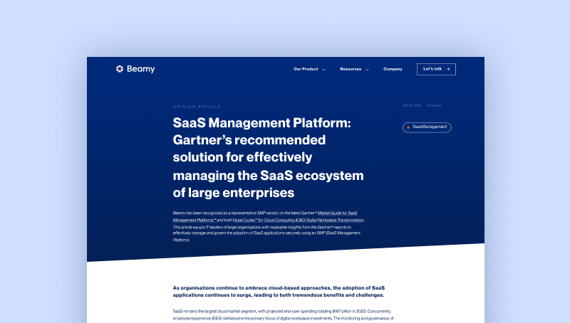Helping CIOs of large organisations to govern SaaS & the ...
