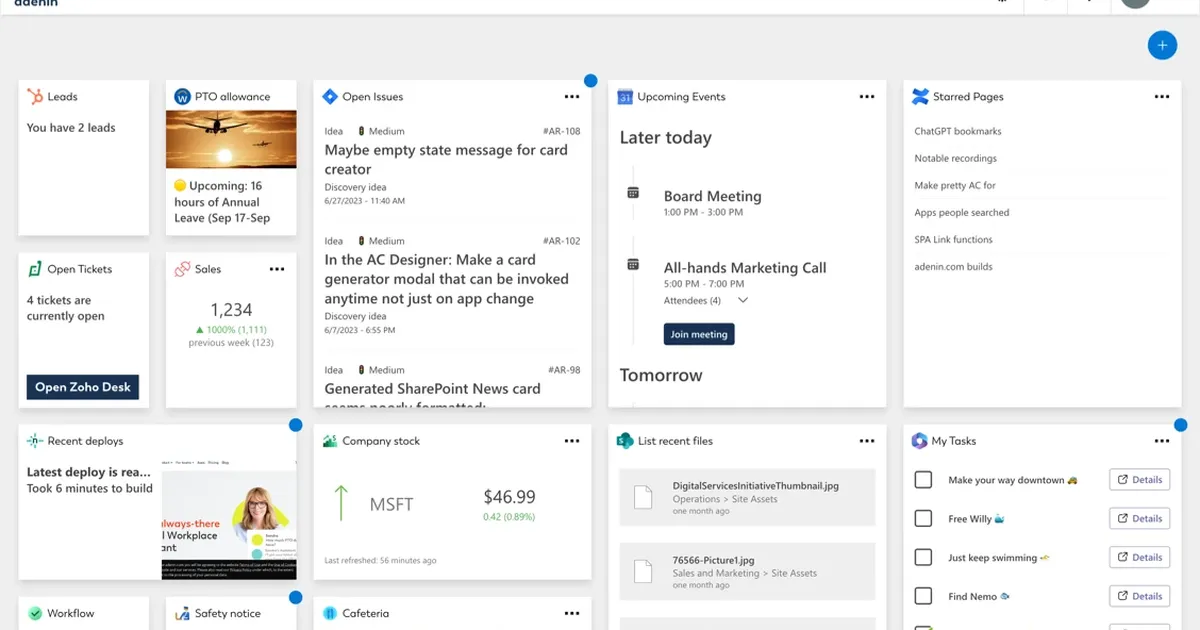 Microsoft Teams Shifts and Personal dashboard integration - adenin