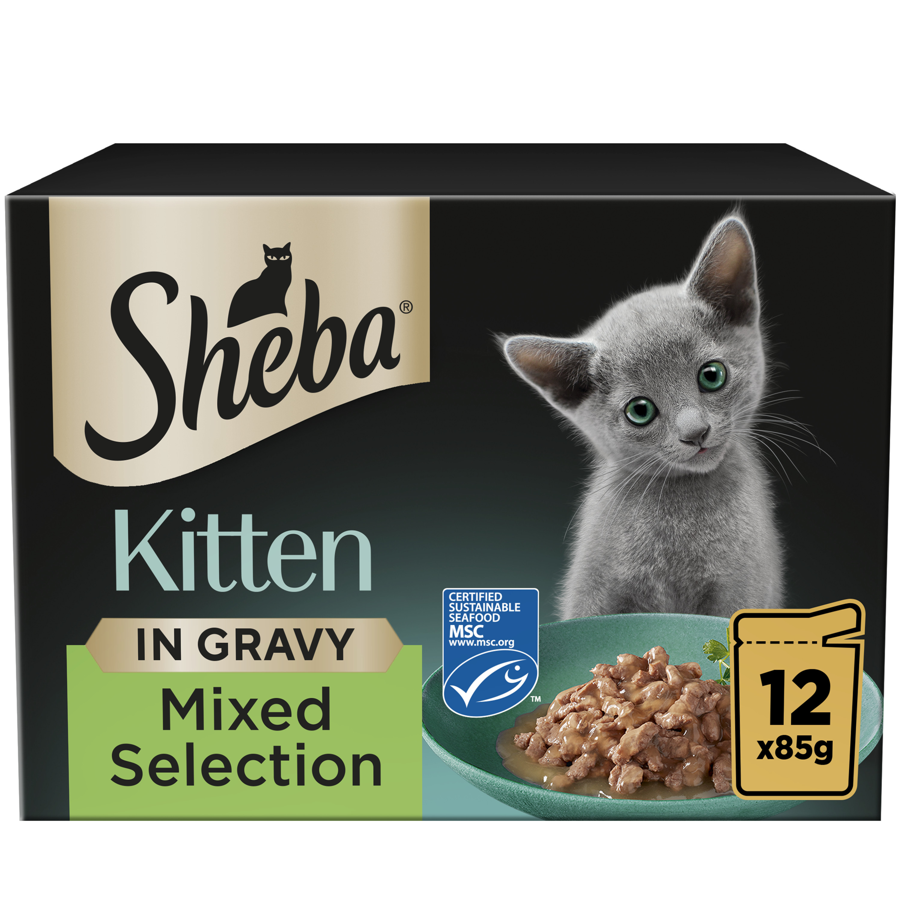 SHEBA Sauce Collection Kitten Cat Pouches Mixed Selection in Gravy ...