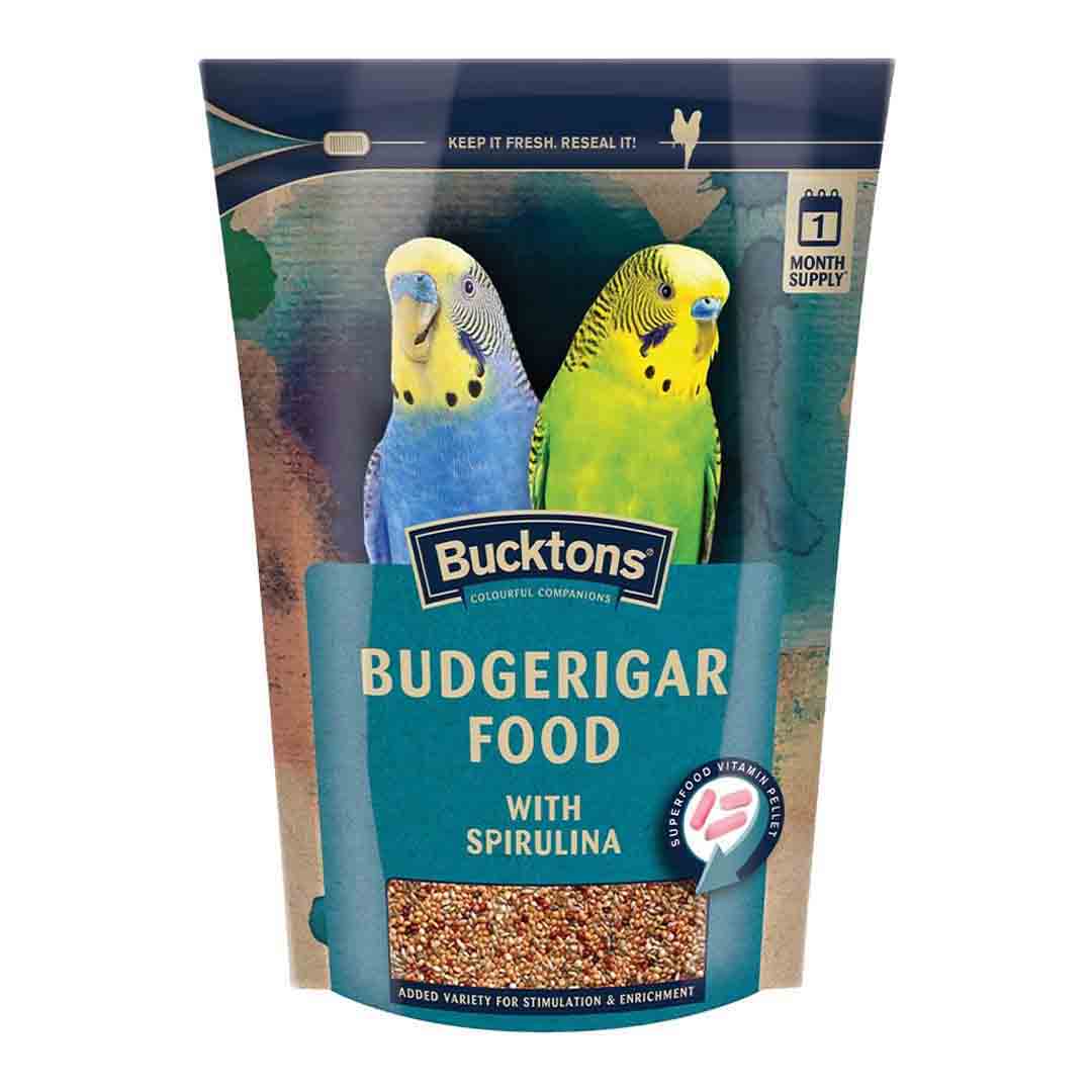 Bucktons Budgerigar Food with Spirulina 500g | Pet Bird Food & Treats