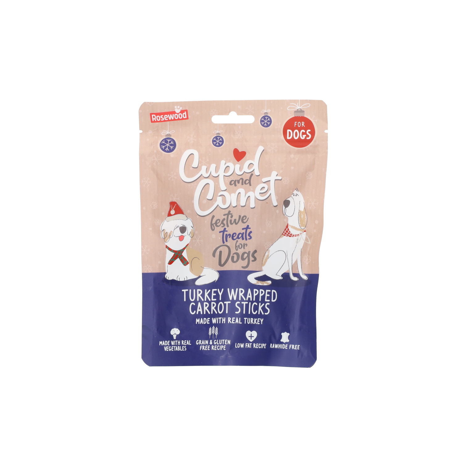 Cupid & Comet Turkey Wrapped Carrot Twist | Dog Treat | 100 g