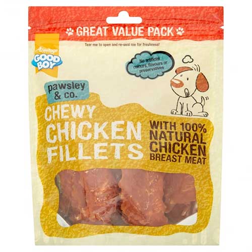 Good Boy Pawsley & Co Chewy Chicken Fillets | General Dog Treats