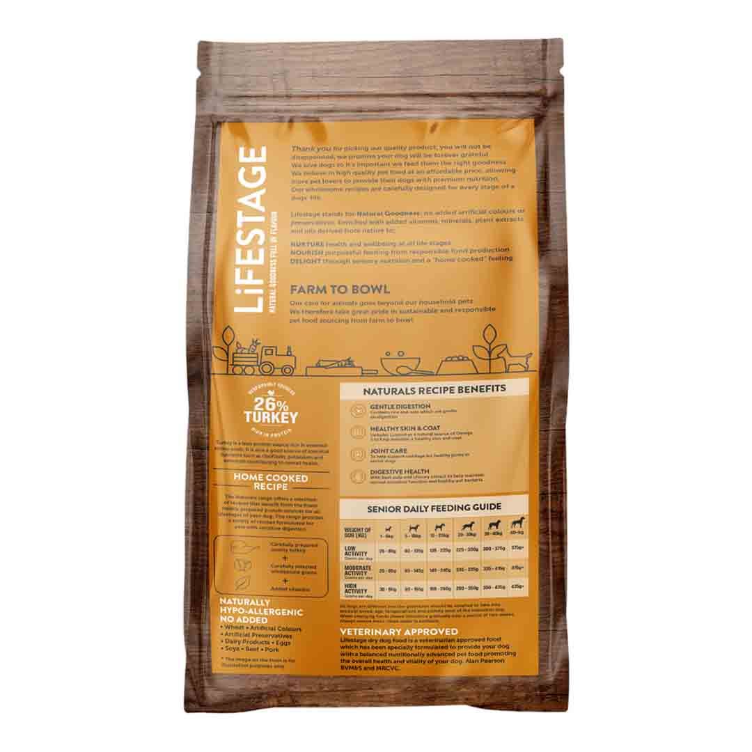 Lifestage Senior Dog Turkey & Brown Rice 12kg | Dry Dog Food