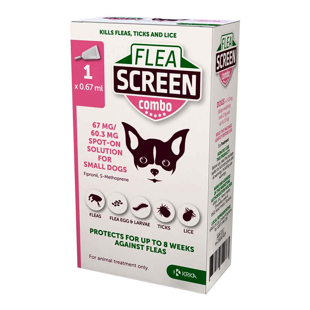 Flea Screen Combo Small Dog (2-10kg) 1 Pipette Spot On Fleas, Flea Eggs ...