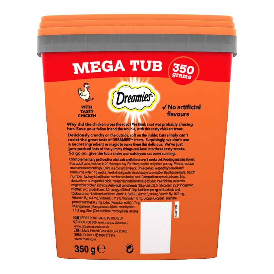 Dreamies Mega Tub Chicken 350g | Cat Treats