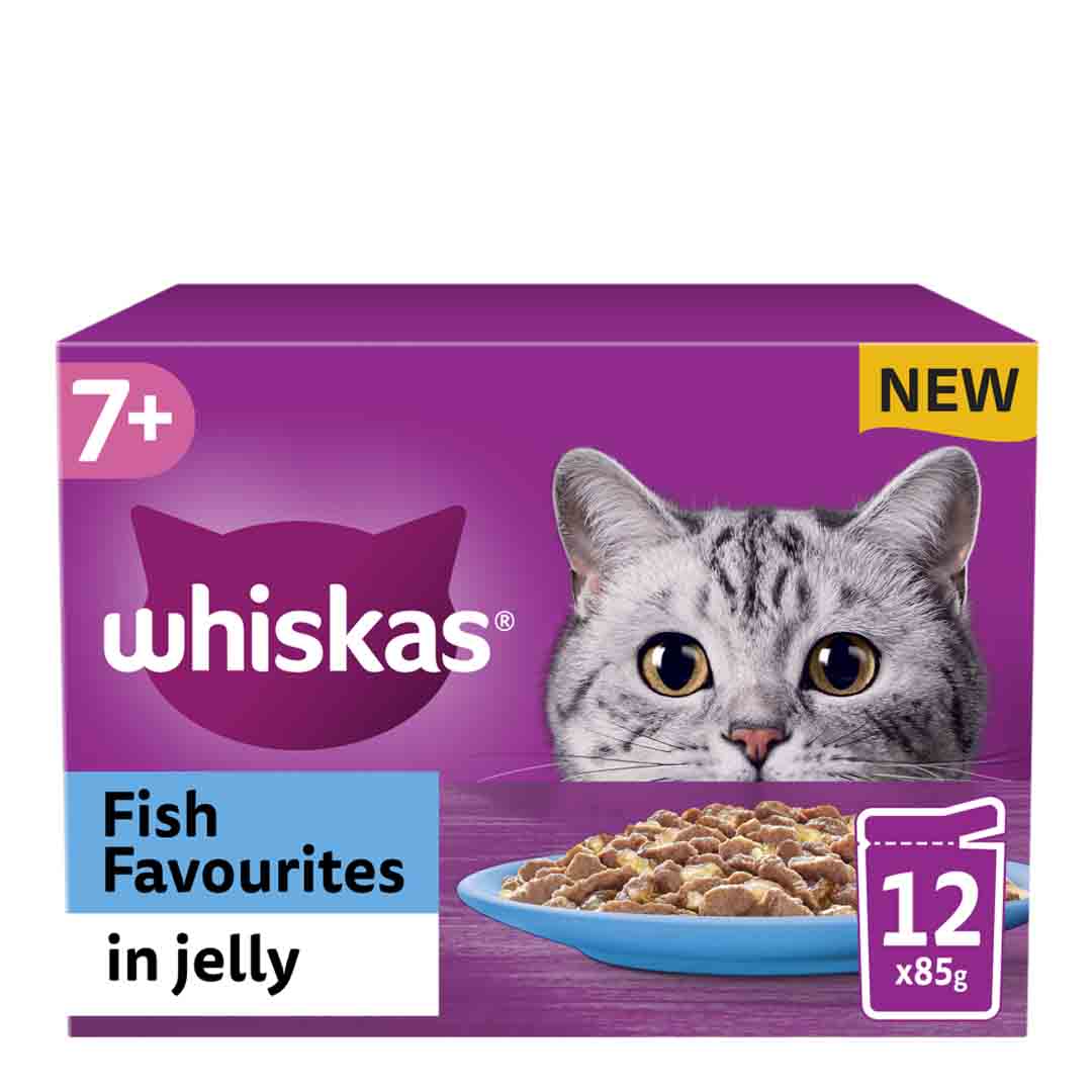 Whiskas | Fish Favourites in Jelly 7+ Senior | Wet Cat Food Pouches